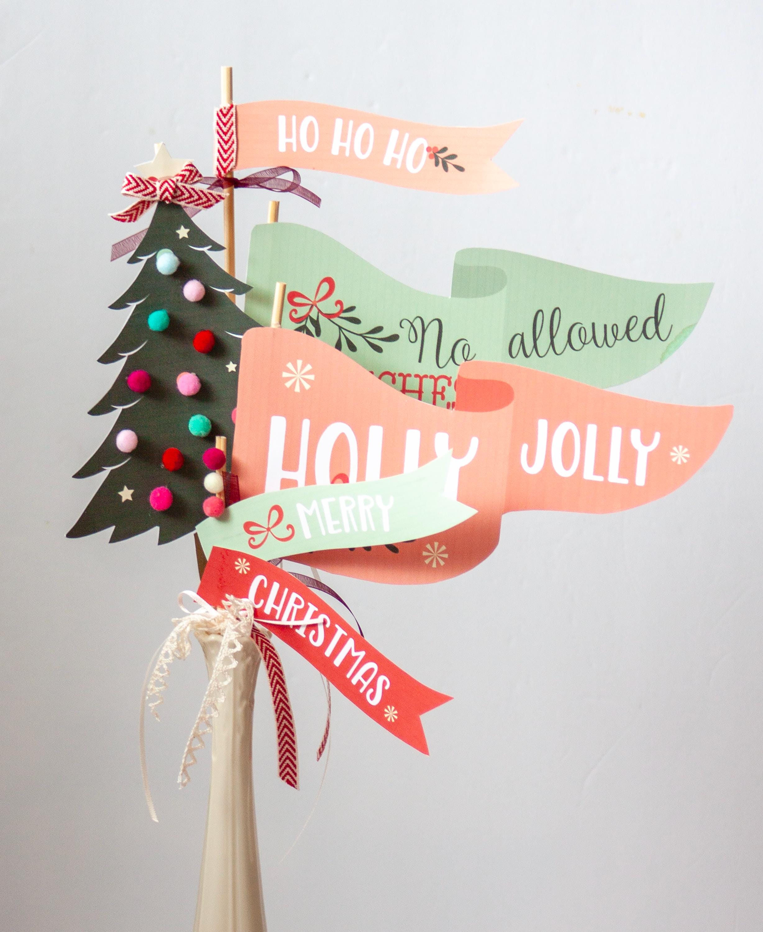 Christmas Pennant Banner Flags: Printable DIY Party Decor (pdf & Jpg ...