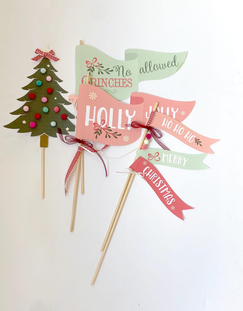 Christmas Pennant Banner Flags: Printable DIY Party Decor (pdf & Jpg ...