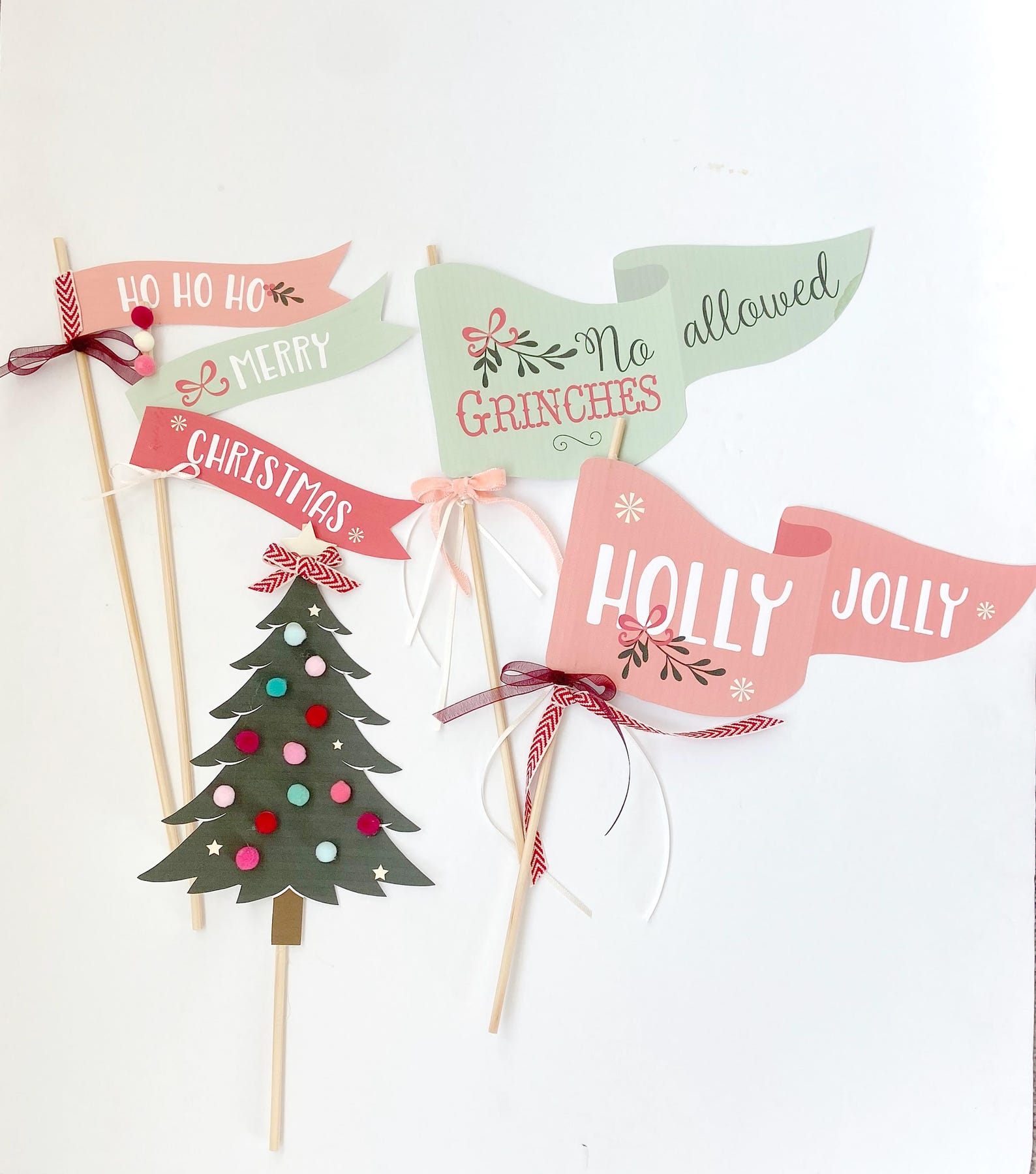 Christmas Pennant Banner Flags: Printable DIY Party Decor (pdf & Jpg ...