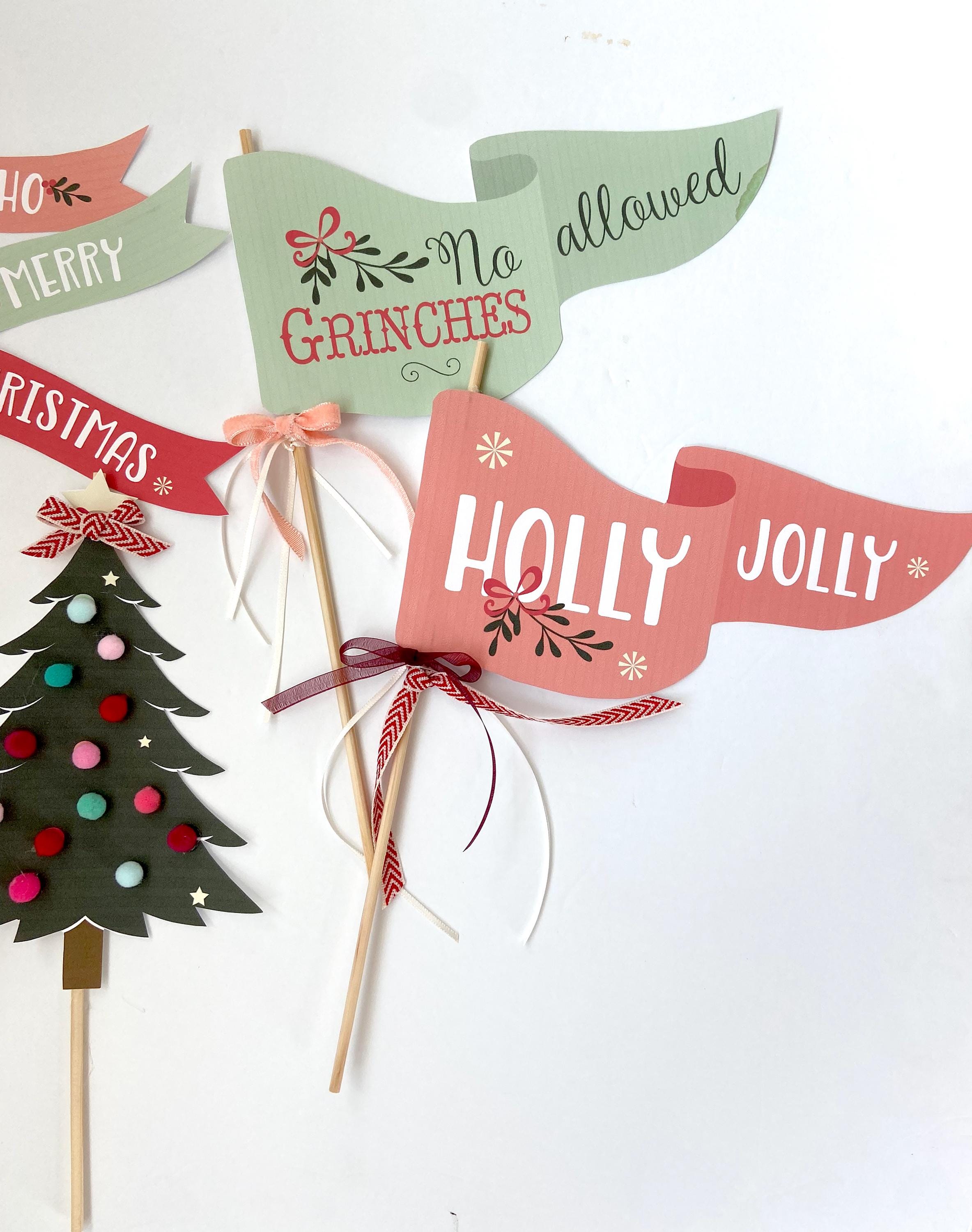 Christmas Pennant Banner Flags: Printable DIY Party Decor (pdf & Jpg ...