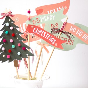Christmas Pennant Banner Flags: Printable DIY Party Decor (pdf & Jpg ...