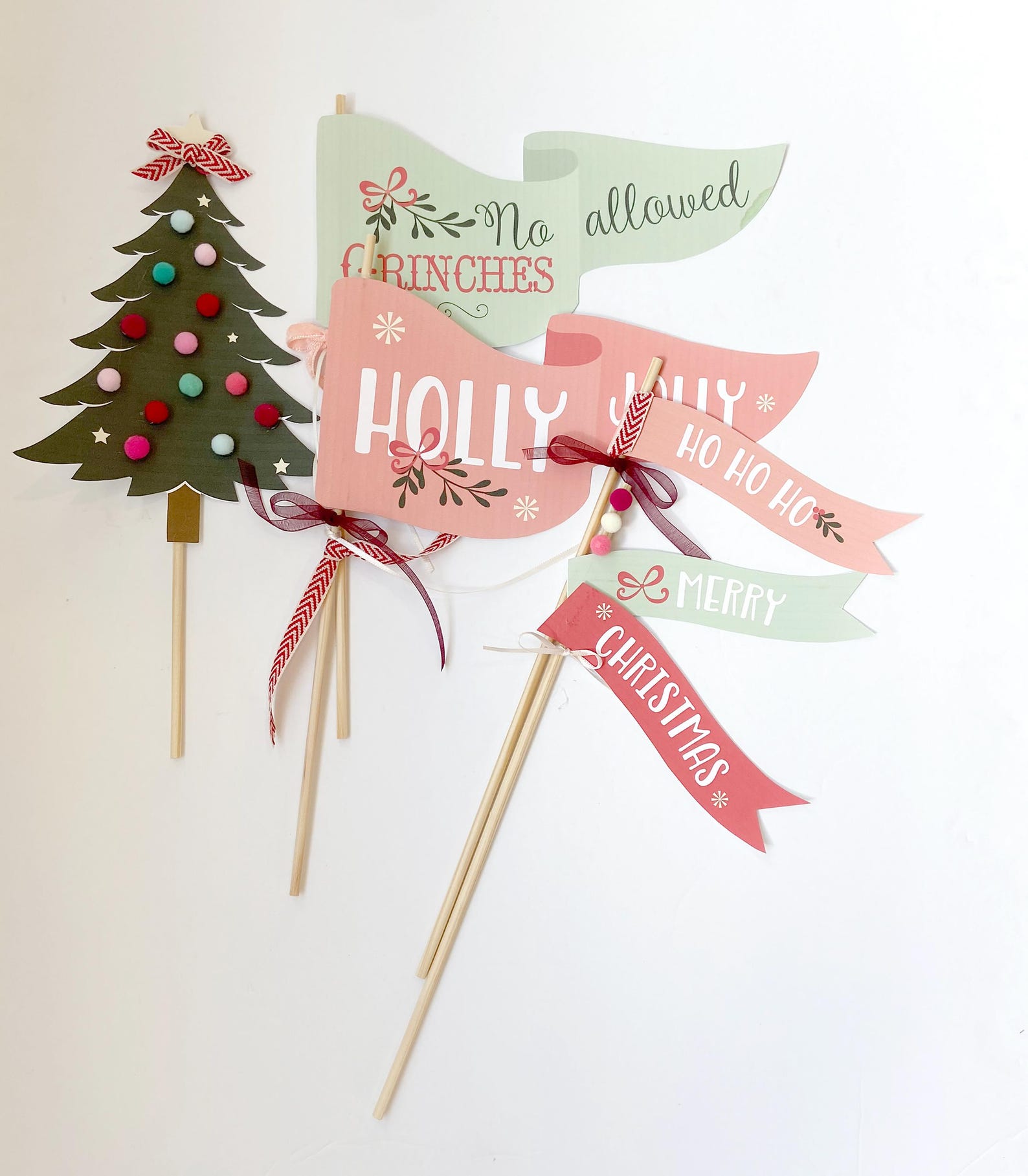Christmas Pennant Banner Flags: Printable DIY Party Decor (pdf & Jpg ...