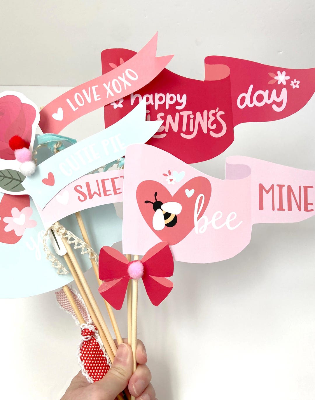 Valentines Day Pennant Banner Flags: Printable DIY Party Decor (pdf ...