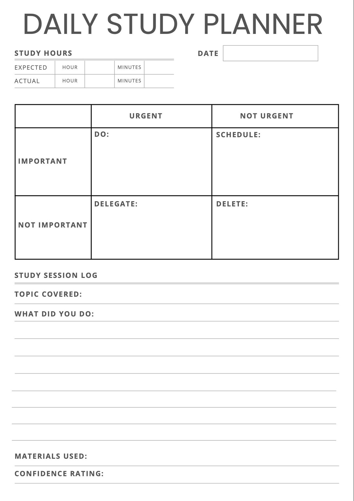 Editable Study Planner PDF – Printable, Academic, Student Organiser - Etsy