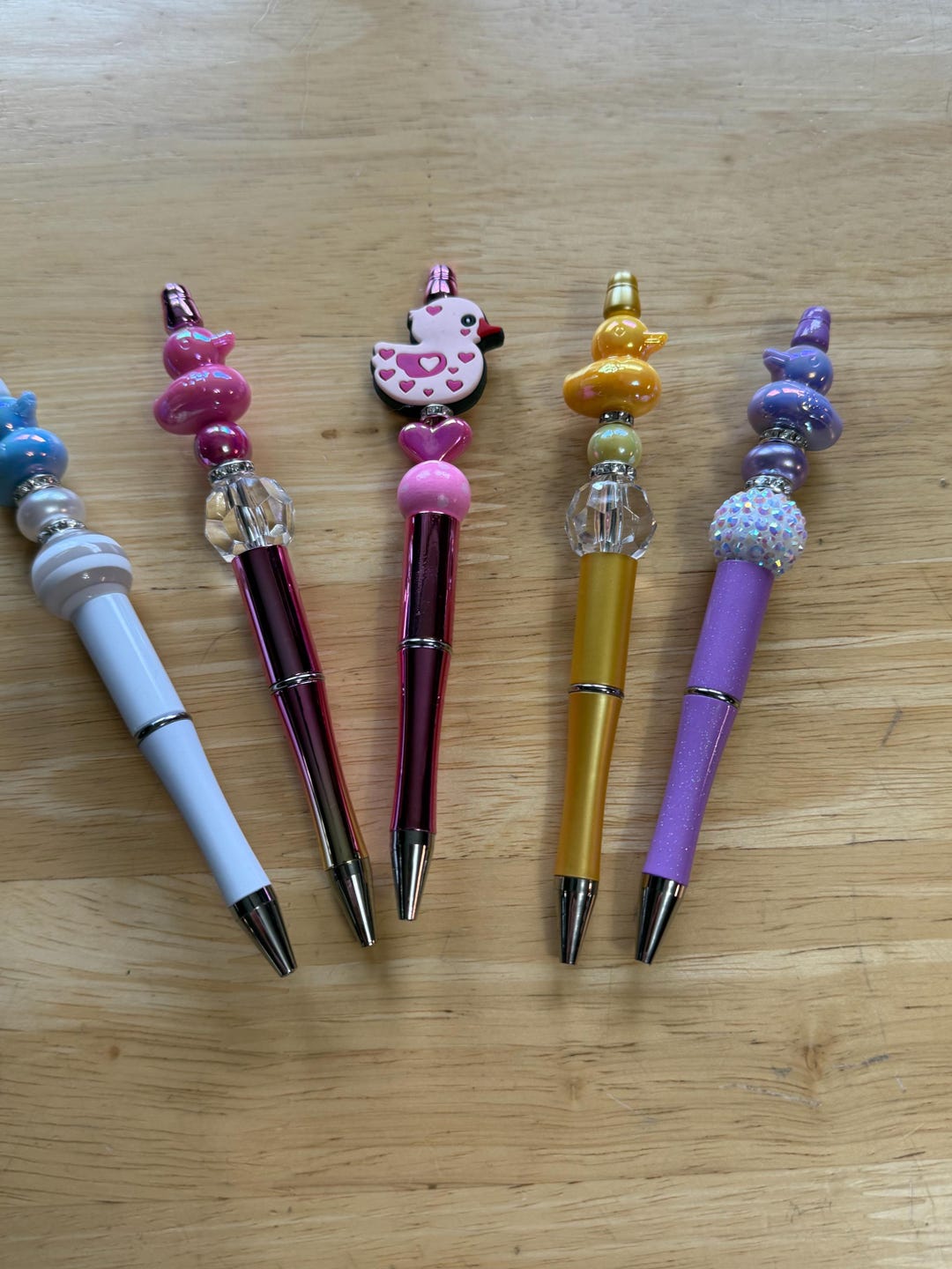 Set of 5 Beaded Duck Themed Ballpoint Pens! - Etsy