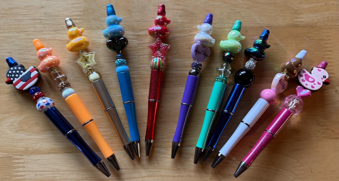 Set of 10 Beaded Duck Themed Ballpoint Pens! - Etsy