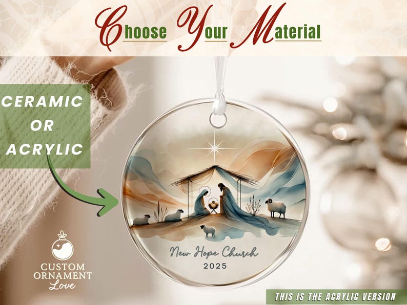 Personalized Nativity Ornament – Custom Birth of Christ Manager Scene ...