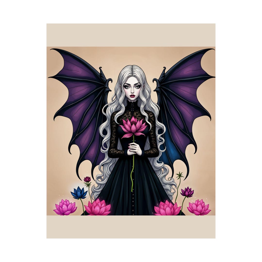 Gothic Fae Bat Wings Satin Poster Wall Art - Etsy