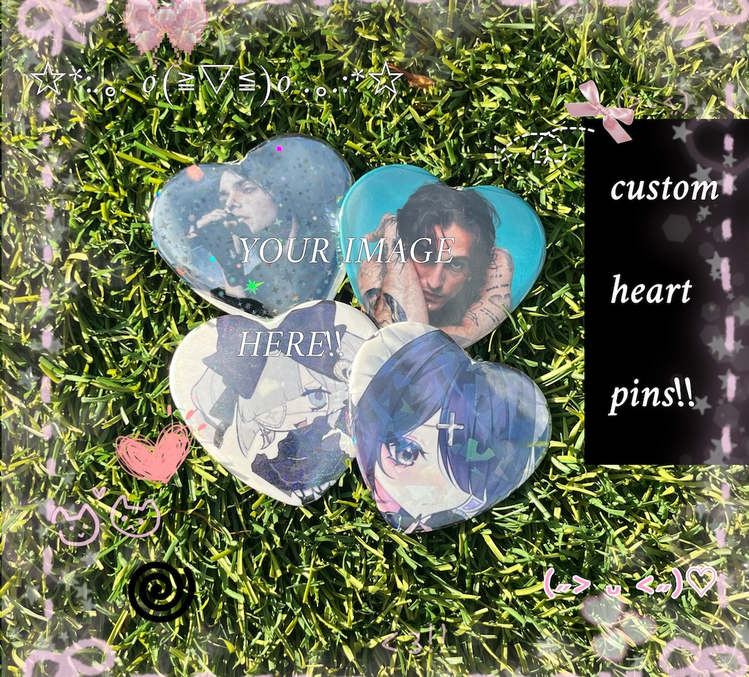 CUSTOM HEART PINS! (read Description) - Etsy