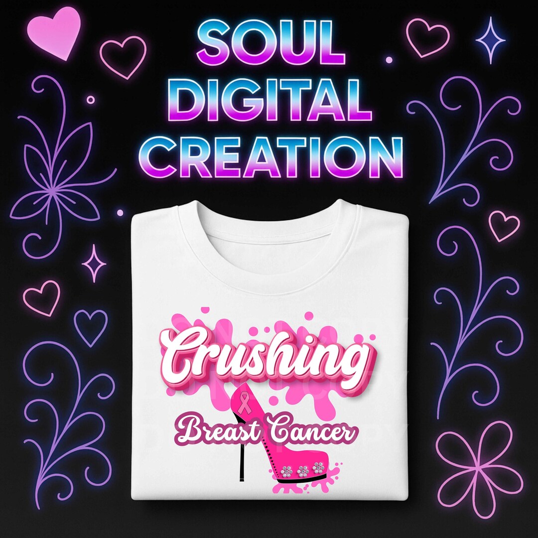 Crushing Breast Cancer PNG | Pink Ribbon Awareness Sublimation Design ...