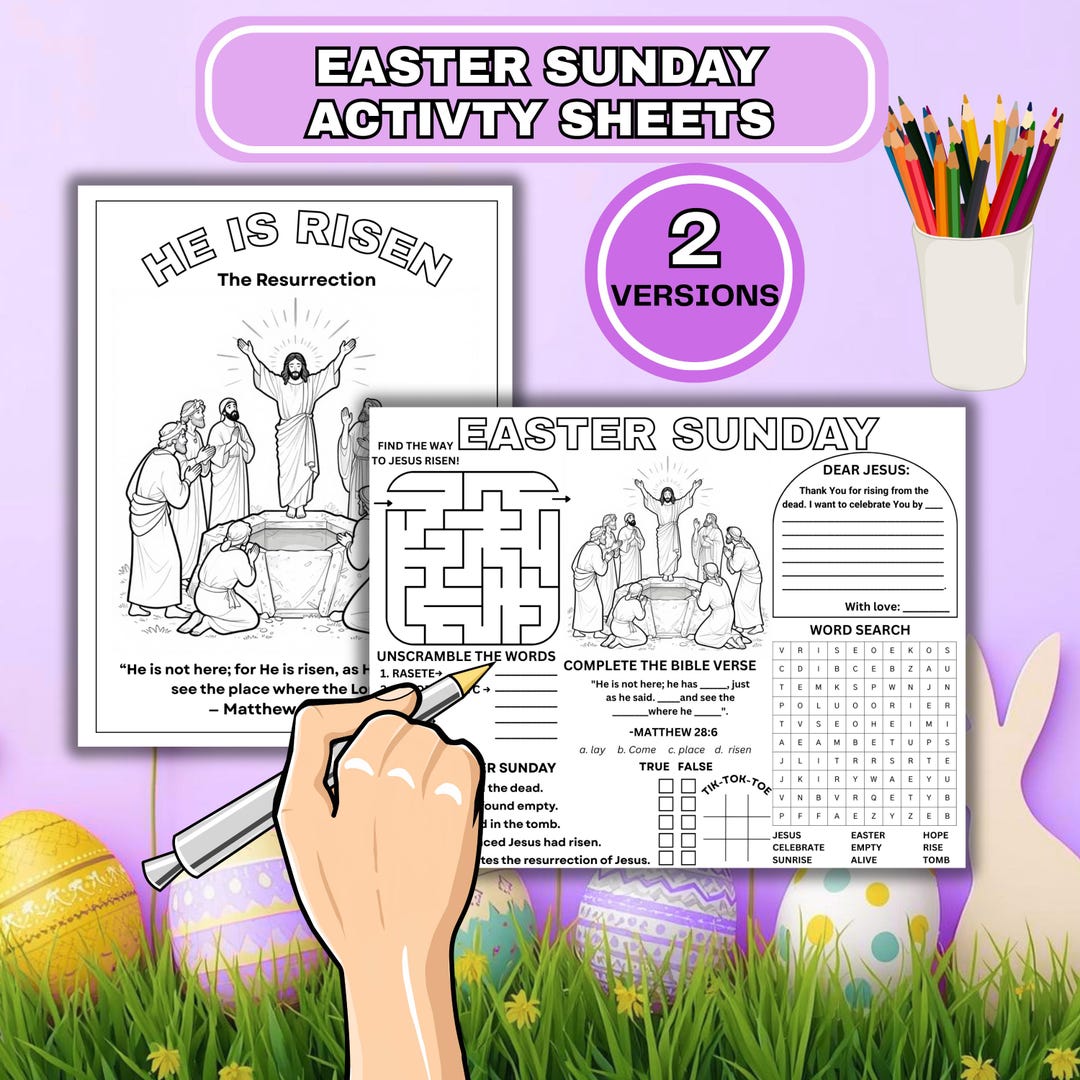 Easter Sunday Activity Sheets | He is Risen Coloring Page ...