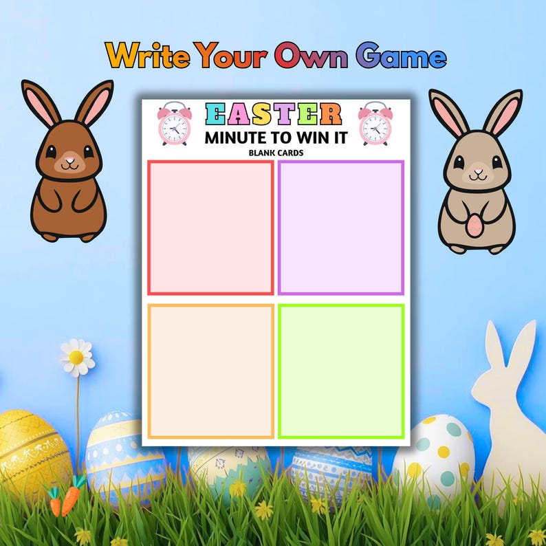 Easter Minute to Win It Games Printable, Family Party Challenge ...