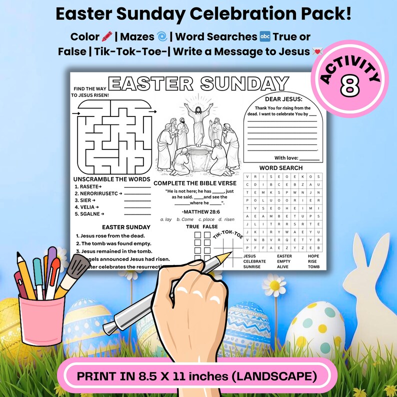 Holy Week Activity Placemat for Kids – Palm Sunday to Easter Journey ...