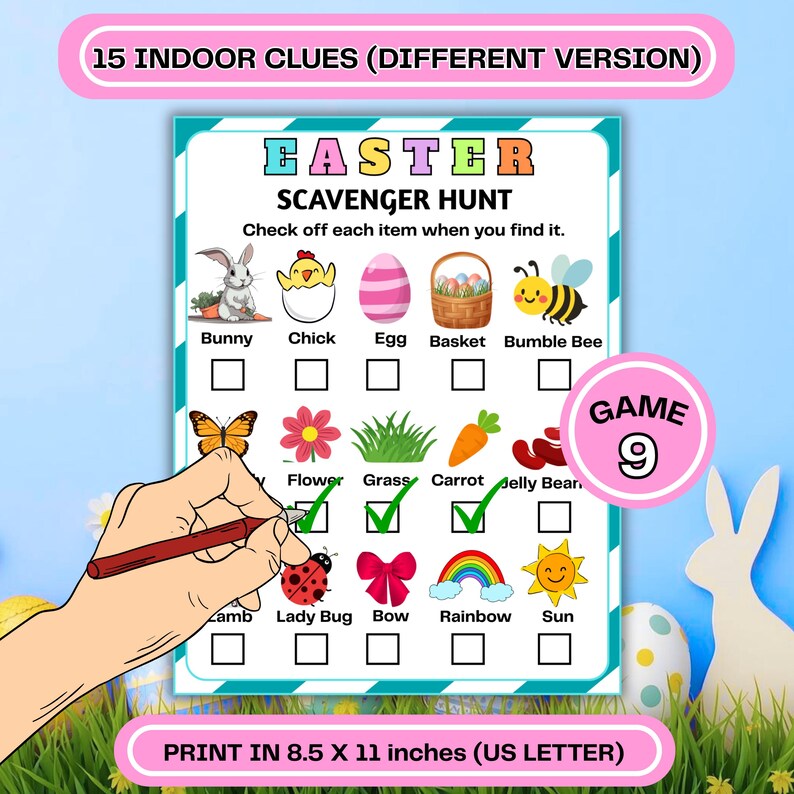 Easter Party Games Bundle | Printable Easter Scavenger Hunt Game ...