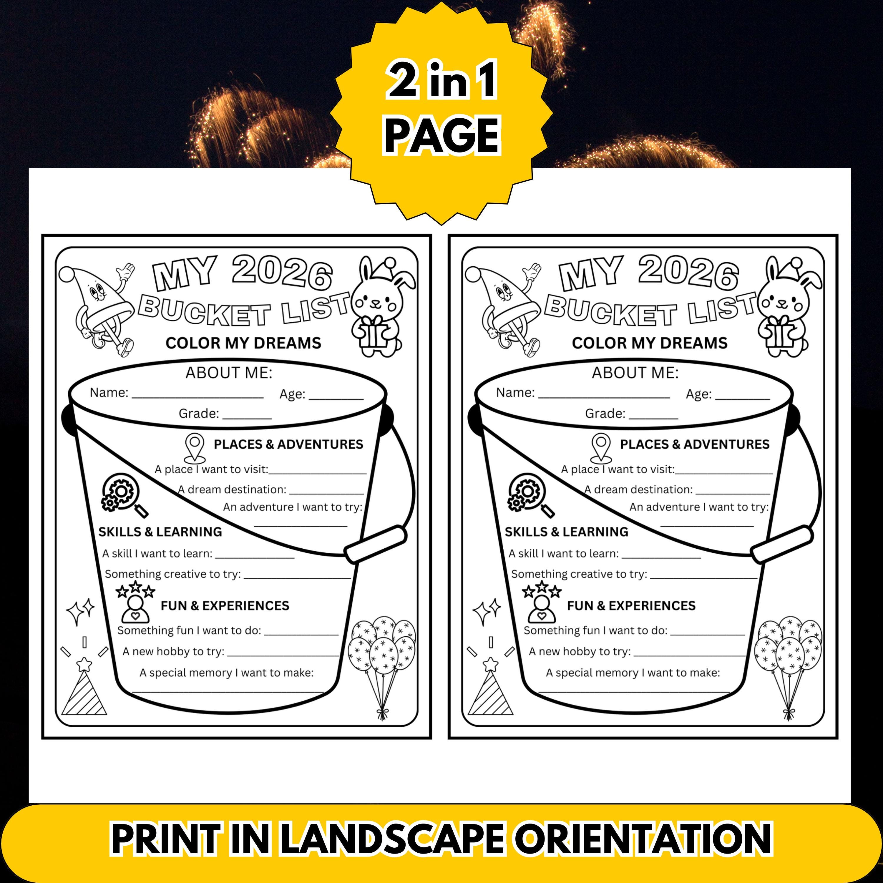 New Year Time Capsule Worksheet for Kids | 2025 Year in Review & 2026 ...
