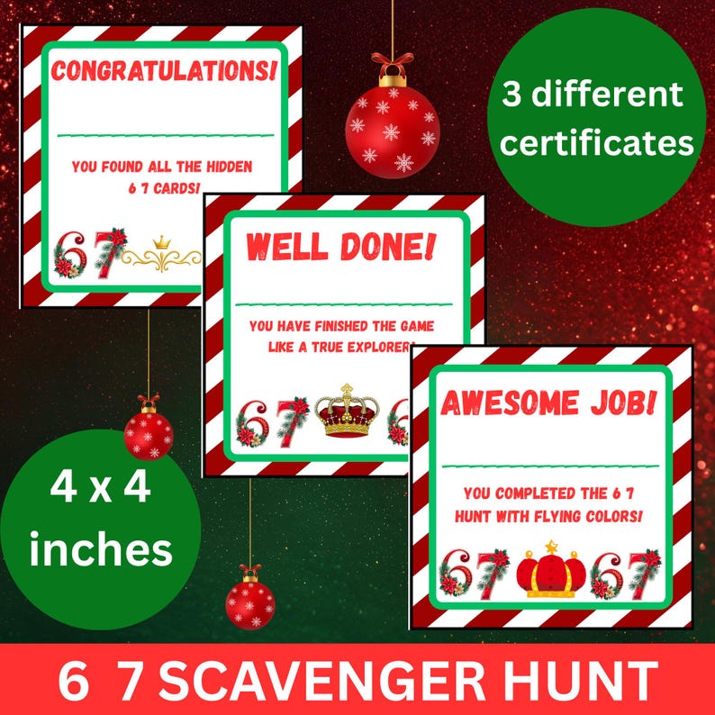 6 7 Elf Meme Scavenger Hunt Game, Christmas Kids Activity (printable ...
