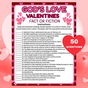Valentine's Day Bible Trivia Game – God's Love, Fact or Fiction (PDF ...