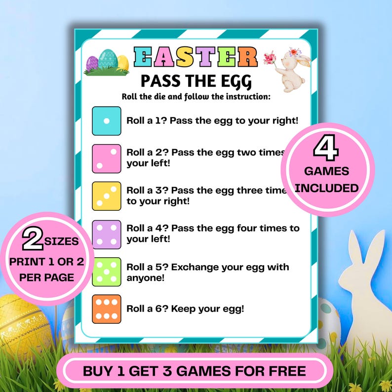 Easter Pass the Egg | Gift Passing Game | Left Right Poem | Candy Dice ...