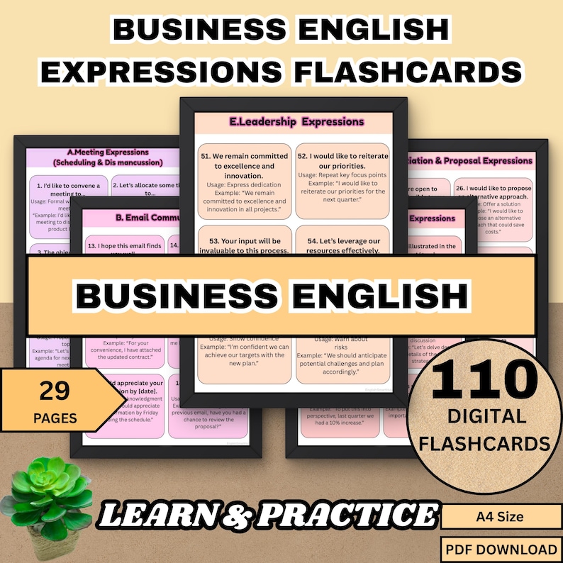 Business English Expressions Flashcards: Advanced Workplace ...