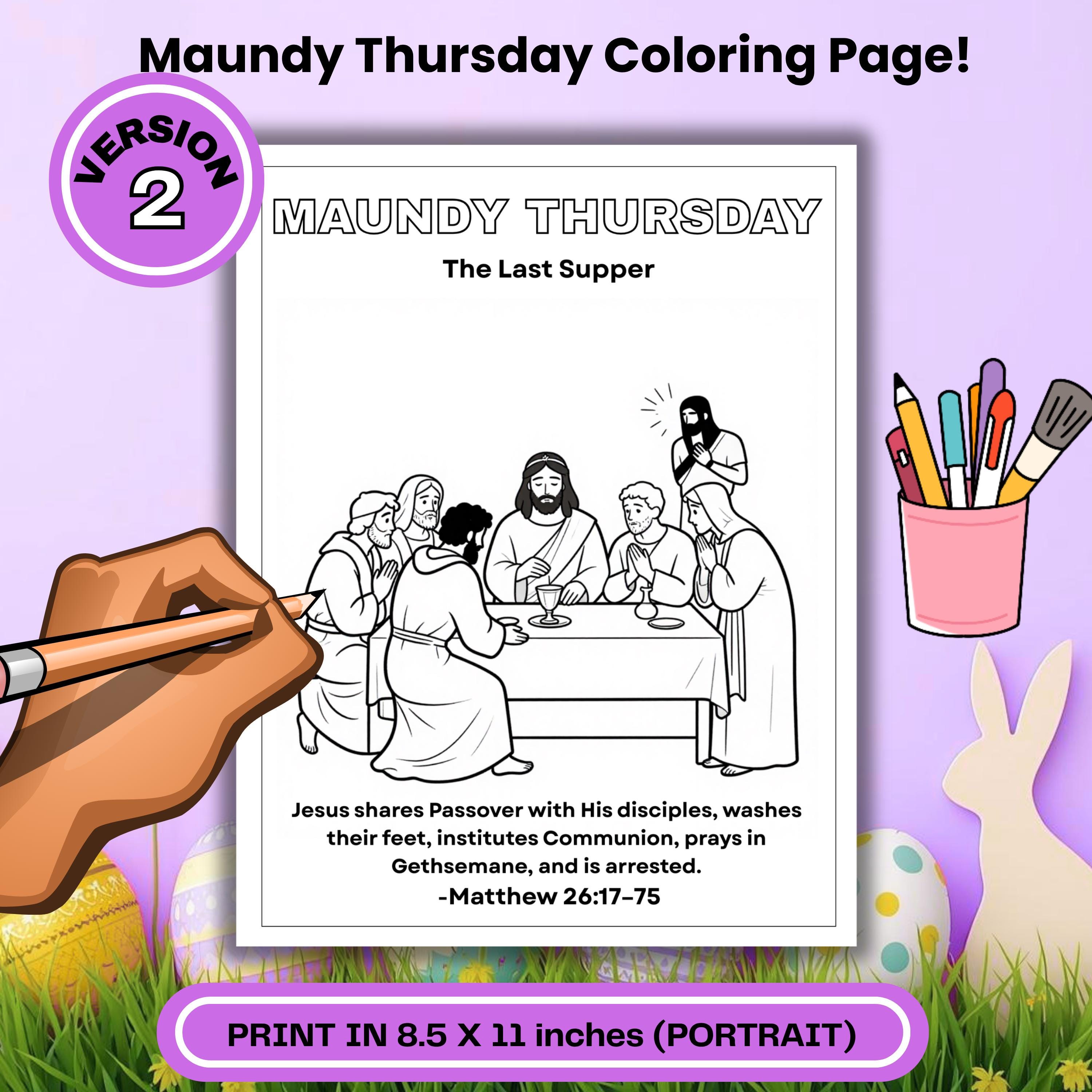 Maundy Thursday Activity Placemat | the Last Supper Coloring Page ...