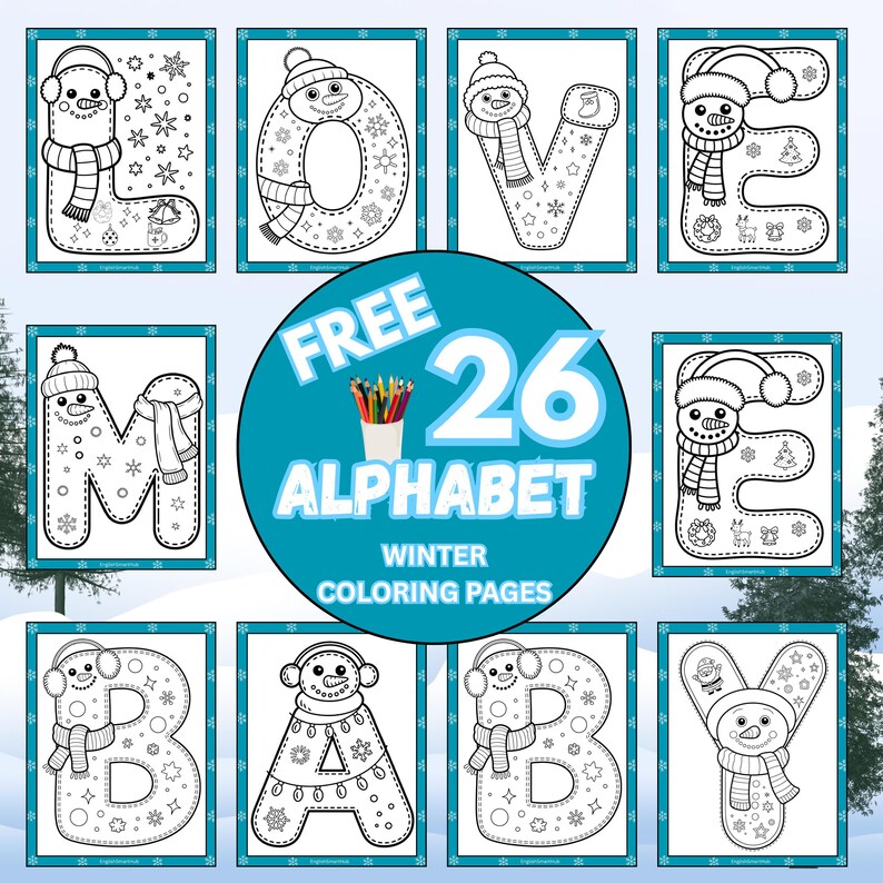 Winter Coloring Pages for Kids | Printable Winter Activity Sheets - Etsy