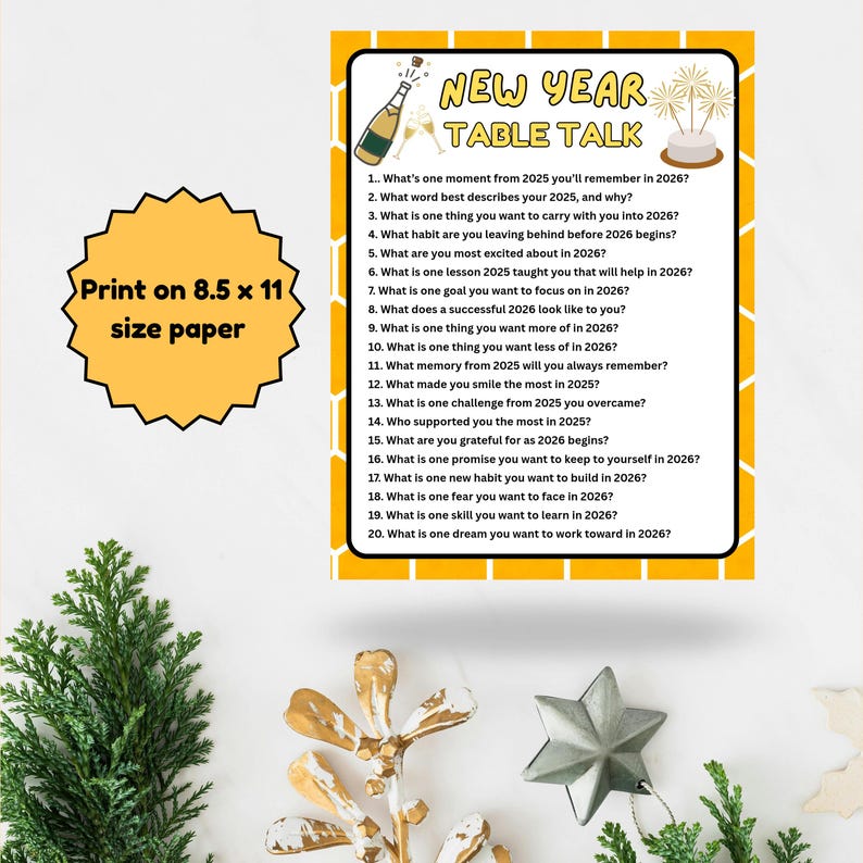 New Year Table Talk | 60 Icebreaker Questions (digital Download) - Etsy