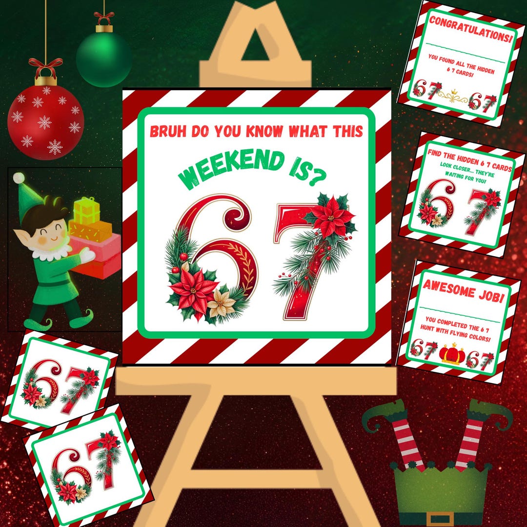 6 7 Elf Meme Scavenger Hunt Game, Christmas Kids Activity (printable ...