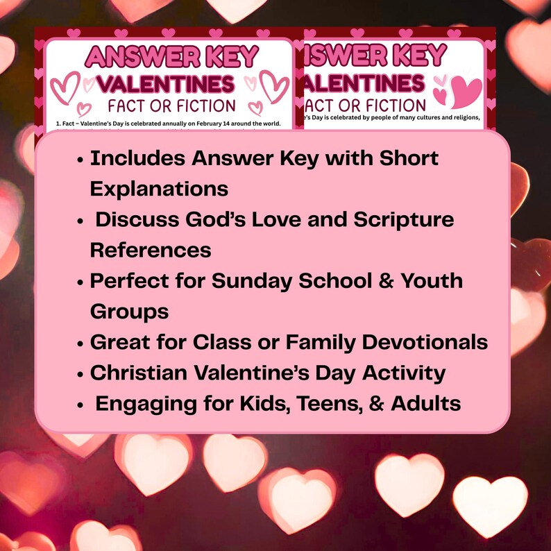 Valentine's Day Bible Trivia Game – God's Love, Fact or Fiction (PDF ...