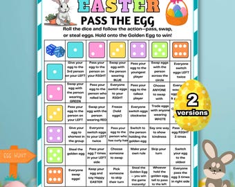 Easter Pass the Egg Dice Game | Left-right Party Activity for Kids ...