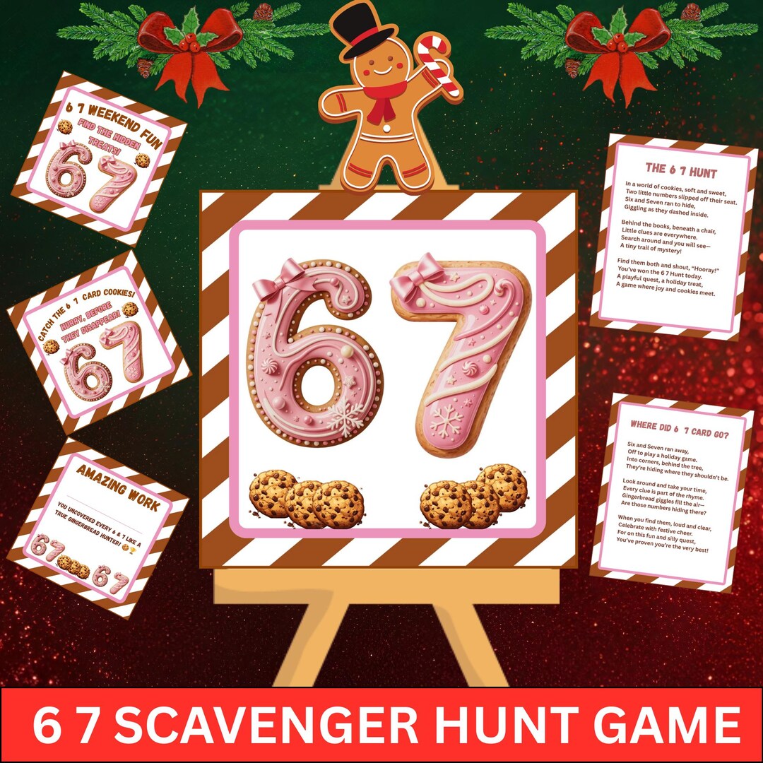 Christmas Scavenger Hunt Game – Viral 6–7 Meme Cookie Game (printable ...