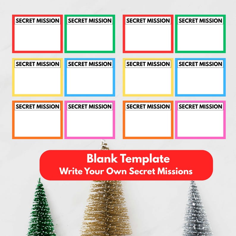 Christmas Secret Mission Dinner Game | 60 Printable Cards + Blank ...