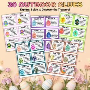 Easter Scavenger Hunt Clues, Outdoor Kids Printable Treasure Hunt Game ...