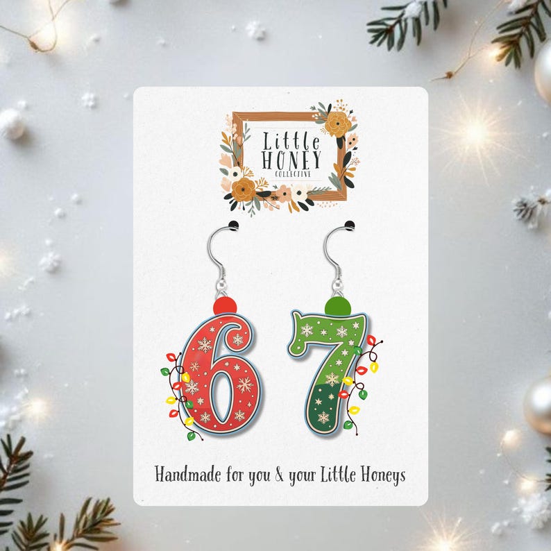 6-7 Earrings | Resin Finish | Trending 67 Meme | Funny Earring | Tiktok ...