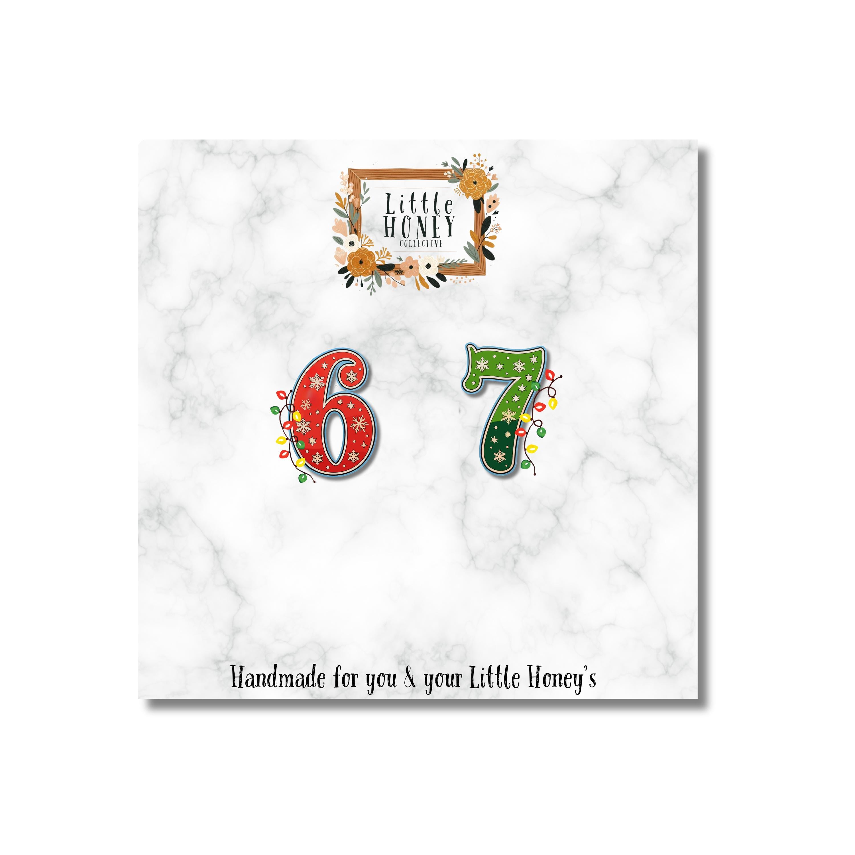 6-7 Earrings | Resin Finish | Trending 67 Meme | Funny Earring | Tiktok ...