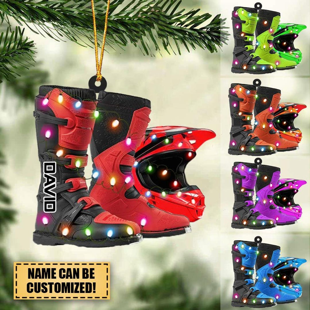 Personalized Dirt Bike Gears Light Ornament, Biker Hanging Ornament ...