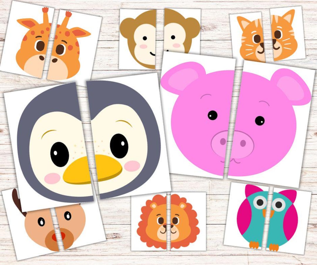 Animals Matching Game for Kids, Educational Animal Matching Activity ...