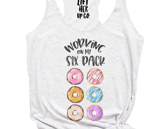 Working on That Six Pack Donut Abs Tri-blend Racerback Tank Top With ...