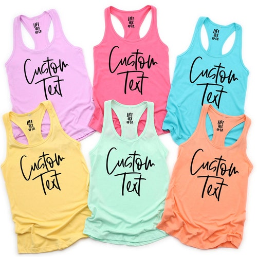 Custom Text Personalized Workout Jersey Racerback Tank Top Etsy