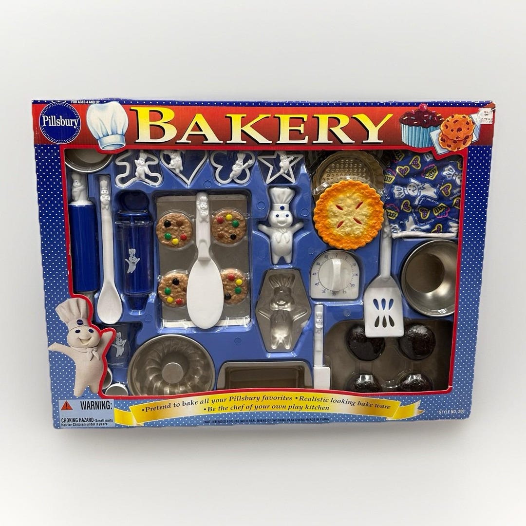 1996 PILLSBURY DOUGHBOY Bakery Set Tikes Pretend Kitchen Play Food Toy ...