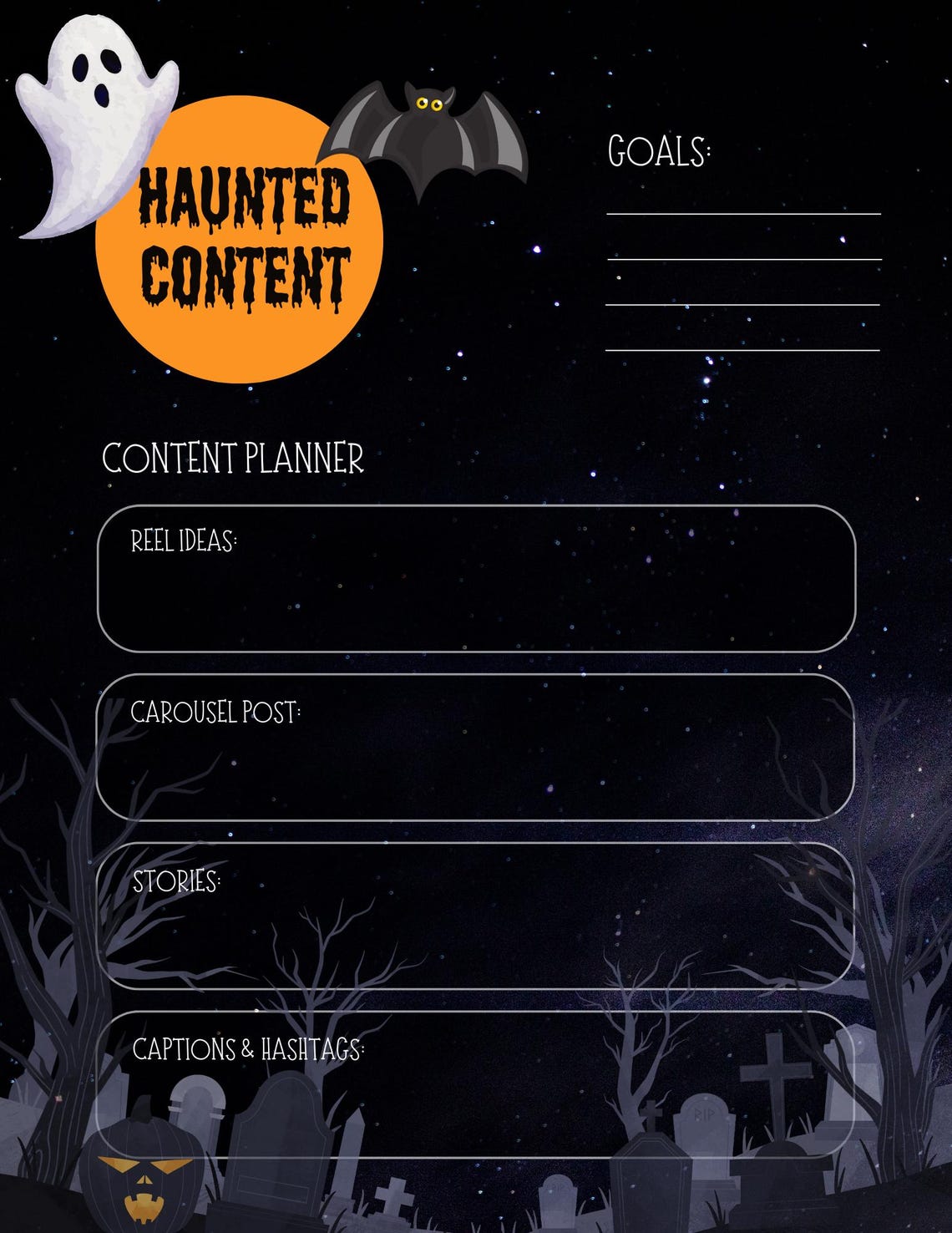 Halloween Planner: Dark Pumpkin Theme, Digital or Printable - Etsy