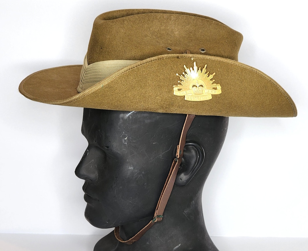 1986 Size 56 Felt Australian Army Slouch Hat Rising Sun Badge - Etsy