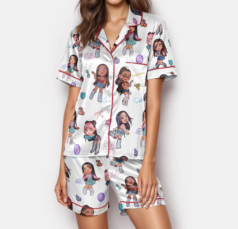 KATSEYE Satin Pajamas Set, Katseye Kpop Loungewear, Katseye Beautiful ...