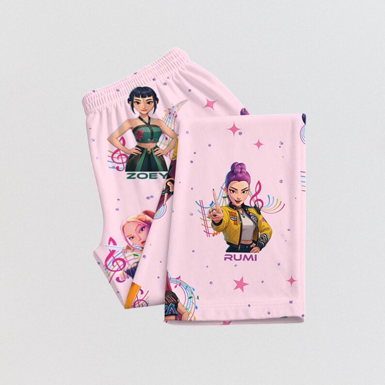 Kpop Huntrix Christmas Silky Pajamas, K-pop Demon Hunters Chibi Xmas ...