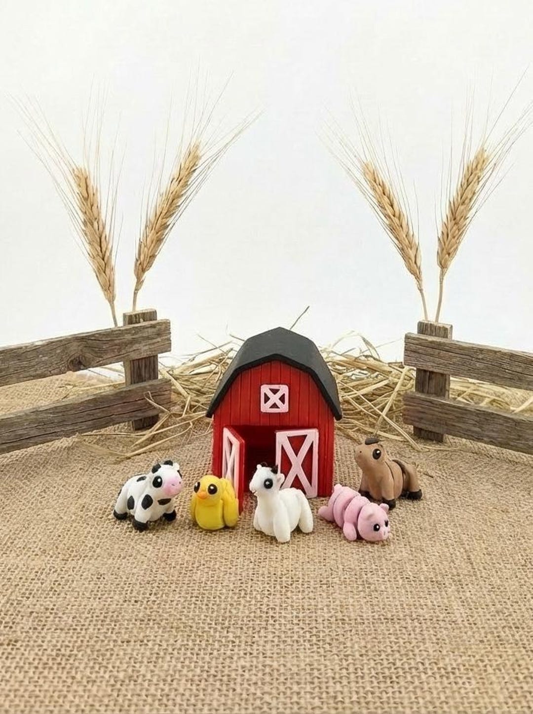 3D Printed Farm Animal Playset With Barn – Montessori Kids Toy - Travel ...