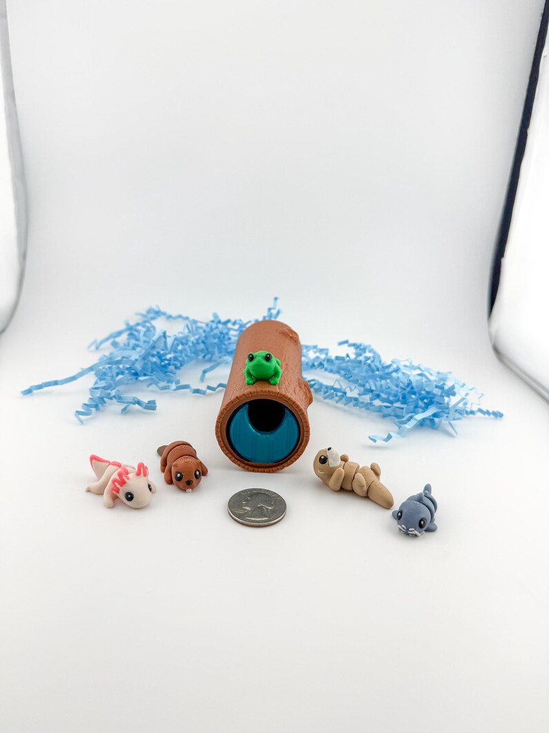 3D Printed Freshwater Animal Playset Montessori Pretend Play Toy for ...