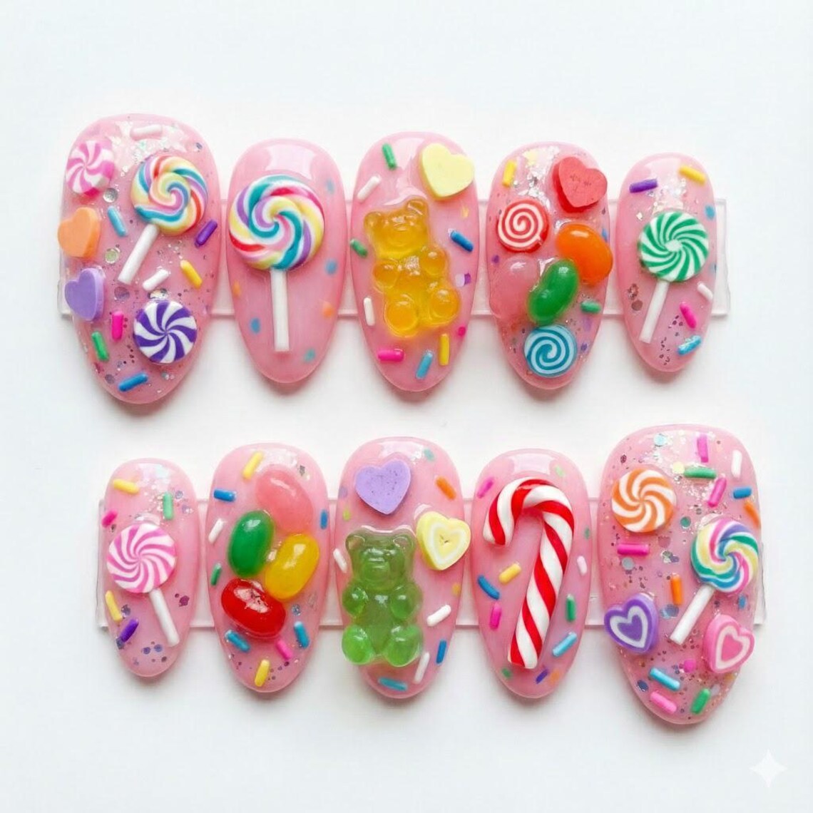 Lollipop Sweet Press on Nails - for Candy Holic and Sweet Girls - Etsy