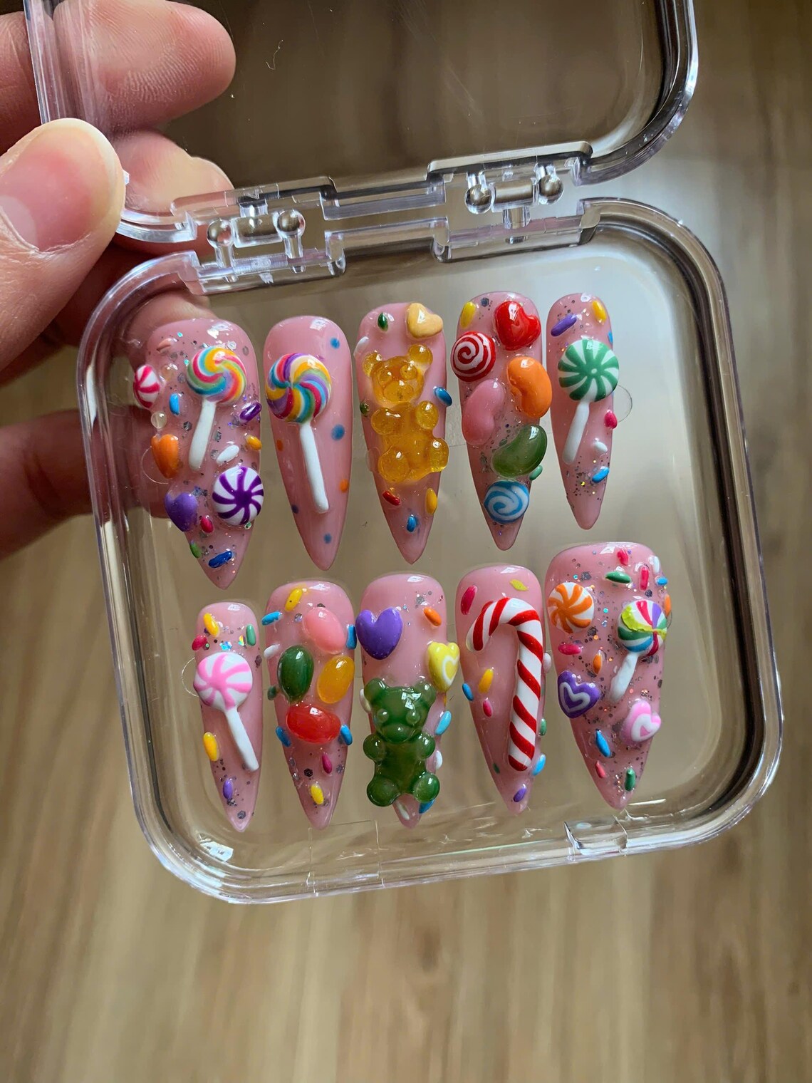 Lollipop Sweet Press on Nails - for Candy Holic and Sweet Girls - Etsy
