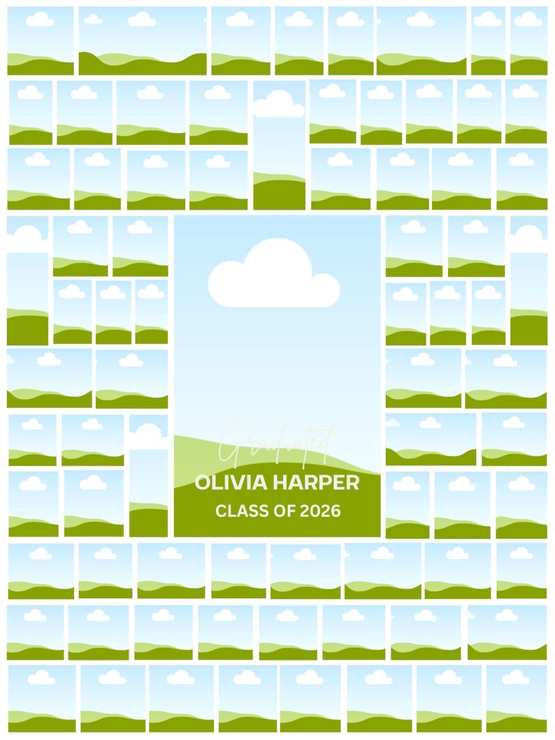 Graduation Photo Collage Template Canva Editable, Senior Memory Board ...