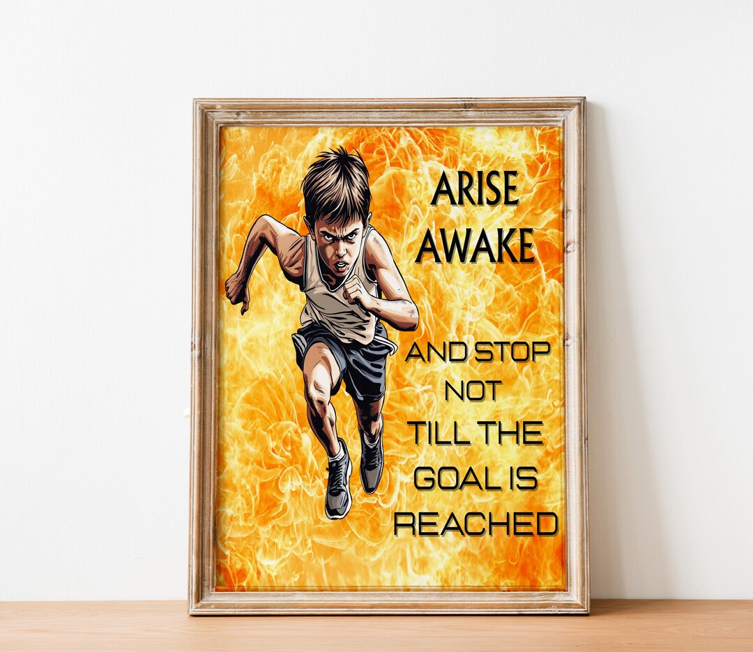 Arise Awake Runner Print: Kids Room Motivational Poster (digital ...