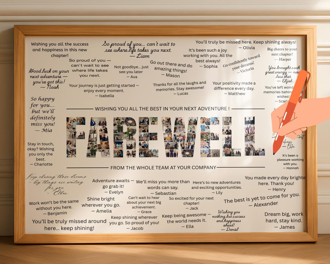 Editable Farewell Photo Collage TEMPLATE, Personalized Goodbye Going ...